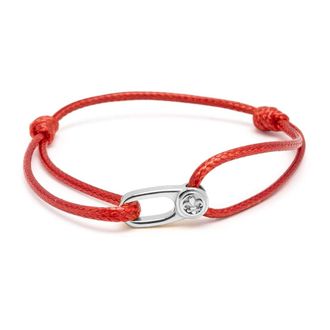 Nialaya Homme, Accessoires, Gris, Taille: ONE Size Red String Bracelet with Silver Hook