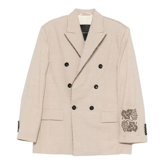 Federico Cina Oversize Zweireihiger Blazer - - Jackets - Damen - Beige - S