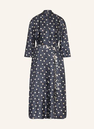 Max Mara Hemdblusenkleid Leva Aus Seide Mit 3/4-Arm blau