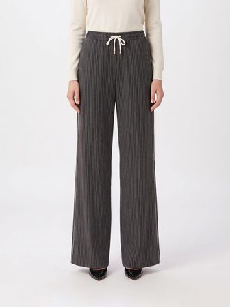 Liu Jo Pantalon droit &agrave; rayures tennis en jersey avec taille haute &eacute;lastiqu&eacute;e