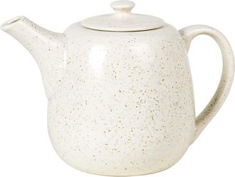 Broste Copenhagen Broste Copenhagen Nordic Vanilla Teekanne aus Steingut in der Farbe Cr&eacute;me gesprenkelt 1,3L, Ma&szlig;e: 25cm x 13cm x 18cm, 14533409, Cremefarben