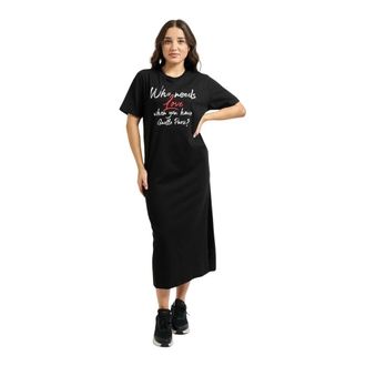 Ga&euml;lle Paris Femme, Robes, Noir, Taille: 36 FR Longue Robe Jersey Col Rond