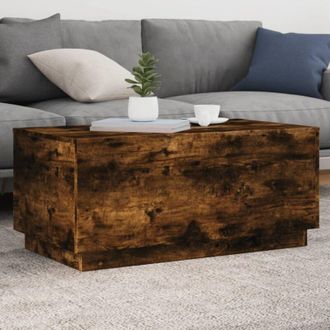 vidaXL Couchtisch mit LED-Leuchten R&auml;uchereiche 90x50x40 cm - Vidaxl