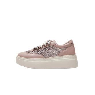 Emanuelle Vee Femme, Chaussures, Rose, Taille: 39 EU Baskets roses en tissu avec détail strass