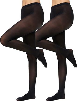 Nur Die 2er Blickdicht 40 Strumpfhose, 725013 Collants, 40 DEN, Noir (Schwarz 094), FR: 44 (Taille Fabricant: M (40-44) (Lot de 2) Femme