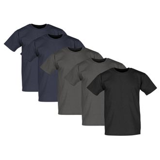 Fruit Of The Loom Valueweight T Shirt 5er-Pack Herren, 2xDeepNavy +2xGraphit +1xBlack, XXL