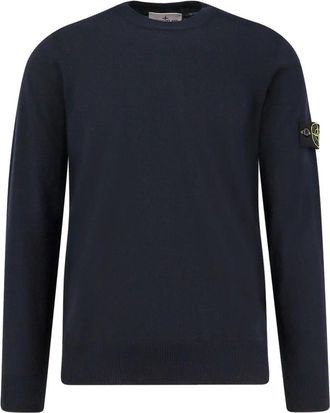 Stone Island Homme, Pulls, Bleu, Taille: XL Certified Virgin Wool Sweater