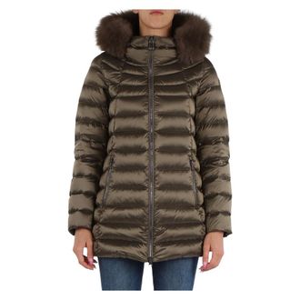 Colmar Femme, Vestes, Brun, Taille: 44 FR Veste Matelass&eacute;e de Luxe avec D&eacute;tail en Fourrure