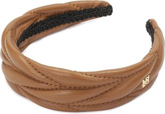 Kazar Elegantes Lederhaarband mit kleinem Monogramm - - Accessories - Damen - Braun - ONE SIZE