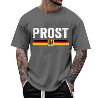 Generic T-shirt pour homme pour les loisirs en plein air, coupe ample avec imprim&eacute; f&ecirc;te de la bi&egrave;re, pour l&eacute;t&eacute; et lautomne, lavable en machine, peut &ecirc;tre comb