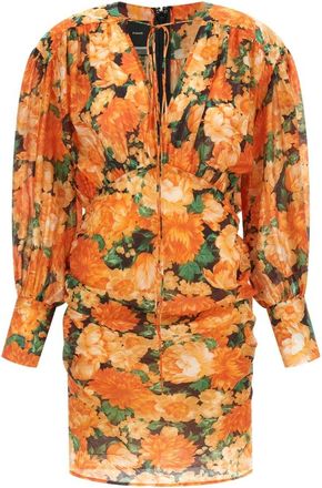 Pinko Pinko, Femme, Robes, Multicolore, Taille: 36 FR Mini-robe &agrave; imprim&eacute; floral Botanic Garden