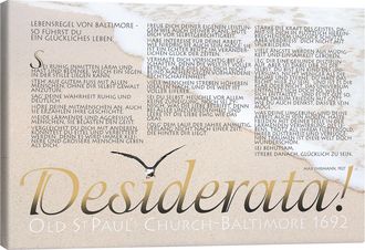 Posterlounge Desiderata IV Leinwandbild von Dirk H. Wendt 30 x 20 cm Beige Wandbilder Wanddeko
