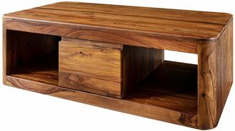 Massivmoebel24 Table basse 118x65 Palissandre cir&eacute; Noisette toronto 252