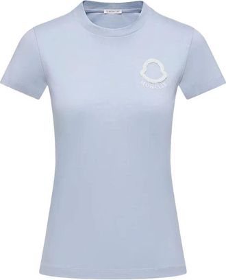 Moncler T-Shirt mit Logo-Stickerei - - Tops - Damen - Blau - XL