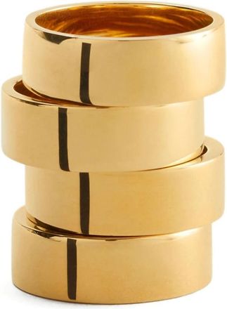 Maison Margiela Femme, Accessoires, Jaune, Taille: L 4 Ring Sculptural Stacked Numeric Rings Set