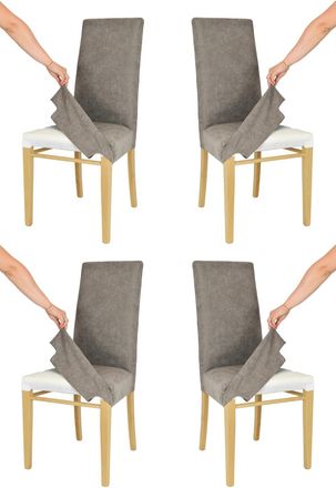 Tommychairs Tommychairs-4er Set gepolsterte Stühle Jazz mit herausnehmbarem Bezug,Struktur aus lackiertem Buchenholz Eiche,gepolstert und mit herausnehmbarem Bezu