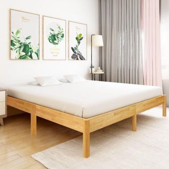 vidaXL Massivholzbett Eiche 180x200 cm Vidaxl