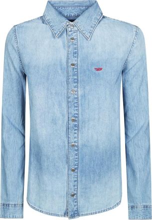 Diesel Femme, Blouses et Chemises, Bleu, Taille: 42 FR Camicia De-Eazy