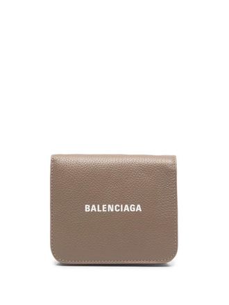 Balenciaga portefeuille &agrave; logo imprim&eacute; - Marron