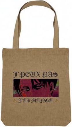 Fabulous Sac Shopping Tote Bag Aspect Lin - Jpeux Pas Jai Manga Levi Anime Otaku Manga Fanart - Sac de Courses Toile Epaisse 360g Beige Naturel Cabas Port&eacute; Epa