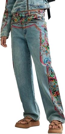 Desigual jean ballon imprim&eacute; bleu