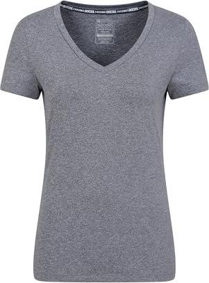 Mountain Warehouse T-Shirt Vitality à col en V Femme - Léger et Respirant - évacue Fortement la Transpiration - Facile dentretien - pour Voyages, Gym, Plein air Bleu Mar