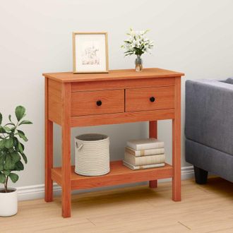 vidaXL vidaXL Table console Cire marron 75 x 35 x 75 cm Pin massif