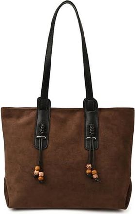 Generic Kexpery Sac &agrave; Main Vintage en Daim Faux Grande Capacit&eacute; Style R&eacute;tro Sac Sous le Bras pour Femmes Voyage Travail