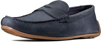 Clarks Homme Reazor Penny Mocassins (Loafers), Bleu (Navy Nubuck Navy Nubuck), 45 EU