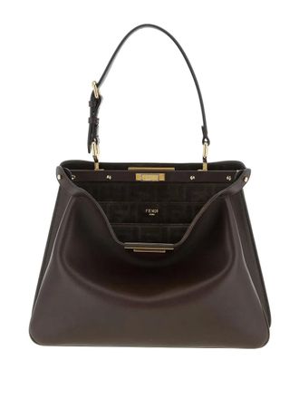Fendi Mittelgro&szlig;e Peekaboo Schultertasche - Braun