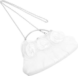 Hemoton Pochette de Soir&eacute;e Femme &Eacute;l&eacute;gante avec Rose D&eacute;corative Sac &agrave; Main avec Cha&icirc;ne Amovible pour Mariage Banquet et Cocktail
