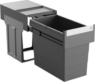 Hailo Poubelle 3666911 - Single Box 28 l - Pour armoires inf&eacute;rieures &agrave; partir de 40 cm - Extension t&eacute;lescopique &agrave; la main - Anthracite (1 x 28 l)