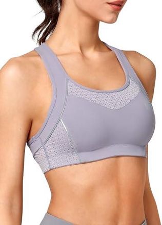 Yvette Sports Molded Soutien-Gorge de Sport, Bleu Pourpre, 5XL Grande Femme