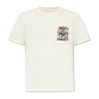 Helmut Lang T-Shirt mit Tasche - - Tops - Herren - Beige - M