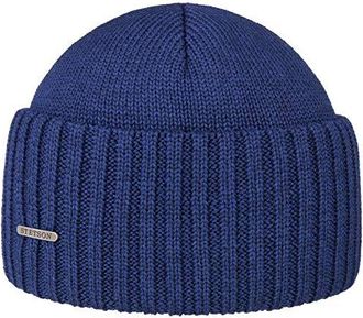 Stetson Bonnet Court À Revers Northport Laine Bleu Taille unique