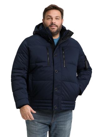 Tom Tailor Herren 1049394 Plussize Plus Size-Pufferjacke mit Abnehmbarer Kapuze, 10668-Sky Captain Blue, 5XL