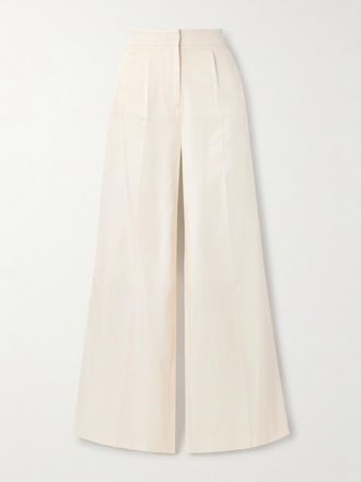 Joseph Alanel Hose Mit Weitem Bein Aus Einer Seiden-baumwollmischung - Elfenbein