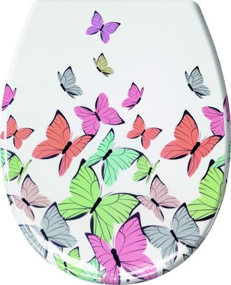 Kleine Wolke WC-Sitz BUTTERFLIES Multicolor mit Absenkautomatik und Easy Clean