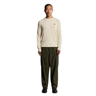 Lyle & Scott Pullover Top f&uuml;r Herren, Rundhalsausschnitt, Lang&auml;rmlig (Beige meliert)