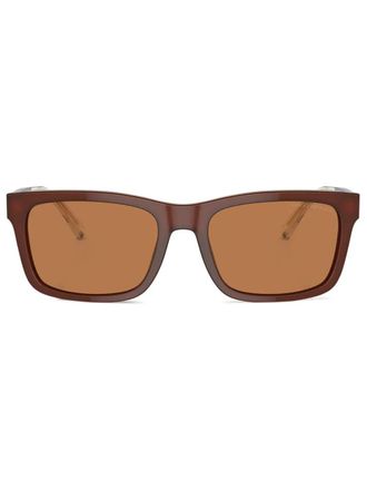 Emporio Armani lunettes de soleil &agrave; monture carr&eacute;e - Marron