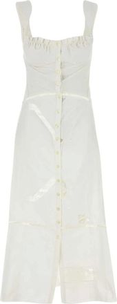 Marine Serre Femme, Robes, Blanc, Taille: 38 FR Cotton Dress