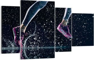 Arttor Bilder auf Leinwand Laufen Lifestyle Leichtathletik Schuhe Leinwandbild 120x70cm Wandbilder Dekoration Wohnzimmer Schlafzimmer Set 4 teilige Groß Wand