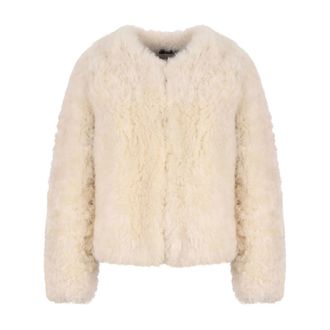 Tom Ford Femme, Vestes, Beige, Taille: 38 FR Collarless Shearling Jacket