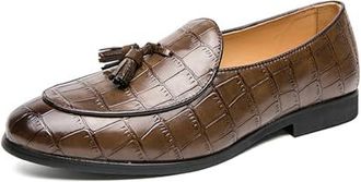 Minitoo Mocassins dété confortables pour homme avec pompon, Y2210 Marron, 44 EU