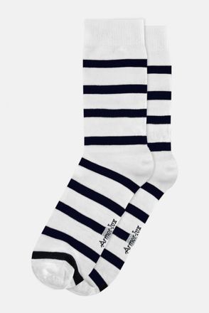 Armor Lux Damen Socken Wei&szlig; Blau Gestreift Chaussettes