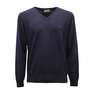 Brooksfield V-Ausschnitt Wollpullover Made in Italy - - Knitwear - Herren - Blau - 3XL