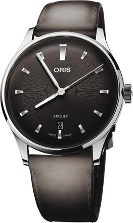 Oris Artelier Date 38mm Automatik Lederband Schwarz Herrenuhr 01 733 7810 4054-07 6 20 18FC