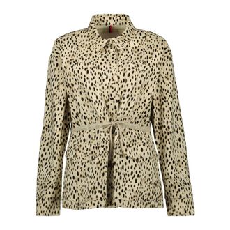 Moncler Leopardenmuster Windbreaker f&uuml;r Fr&uuml;hling-Sommer 2025 - - Blouses & Shirts - Damen - Beige - M
