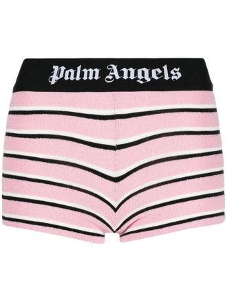 Palm Angels short ray&eacute; &agrave; bande logo - Rose