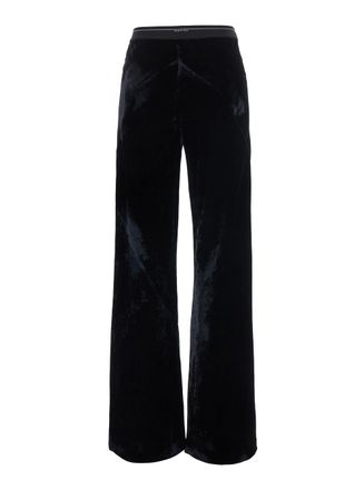 Semicouture Velvet Straight-Leg Trousers - Black